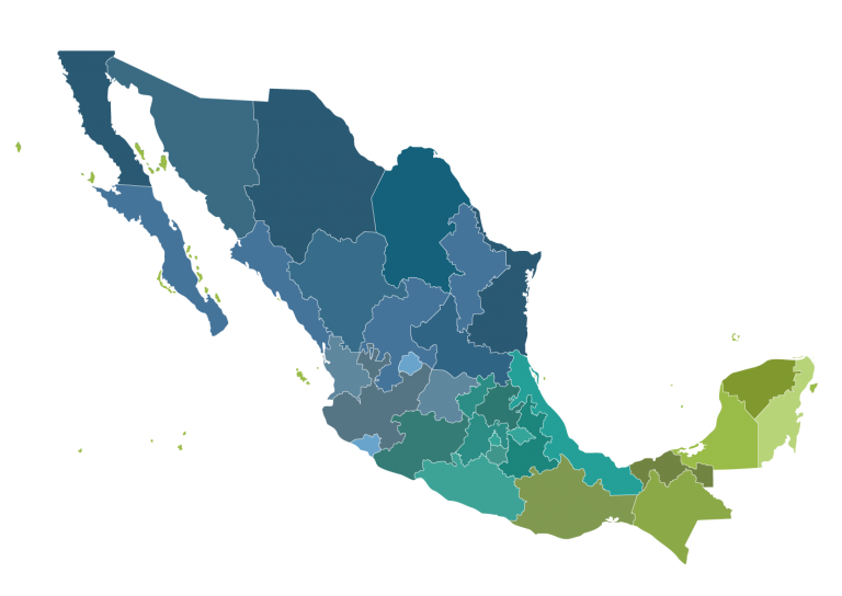Mapa de México y Estados en diferentes diseños y para colorear